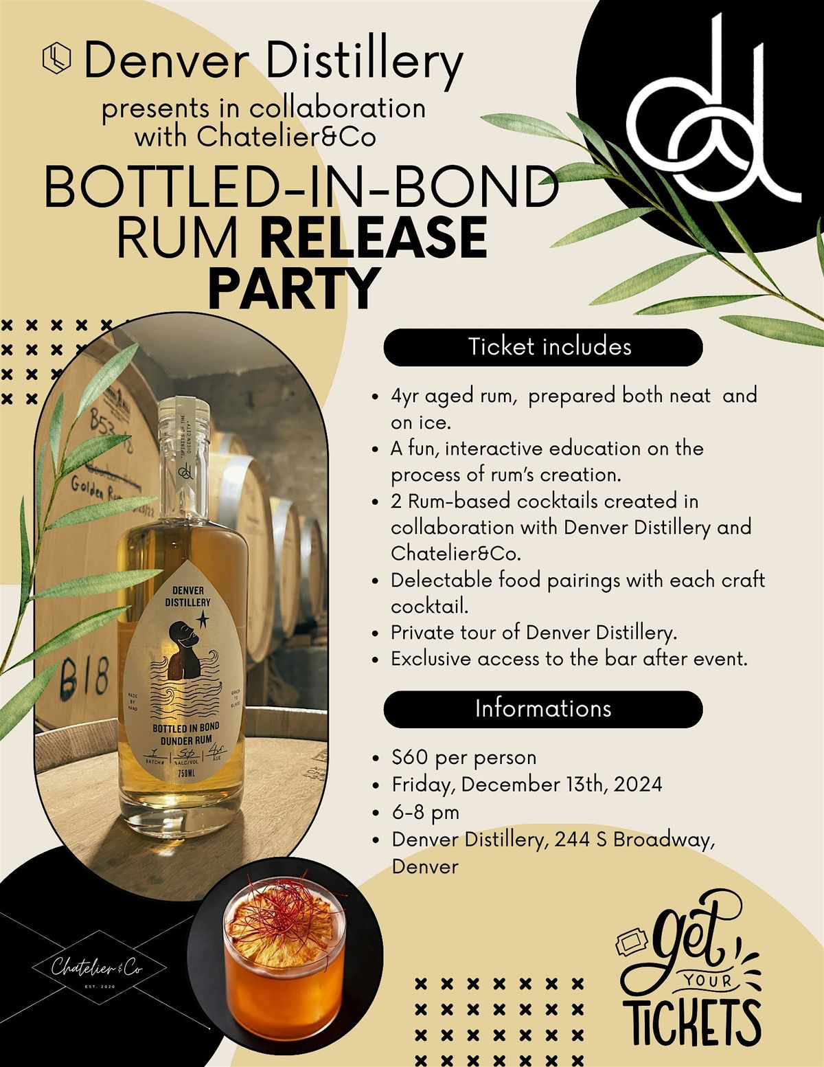 Bottled-in-Bond Dunder Rum Release Party and Food Pairing, Denver ...