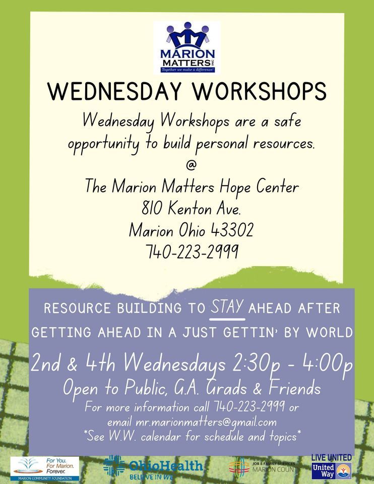 Wednesday Workshop - Building Social Capital, Marion Matters, Inc., 14 ...