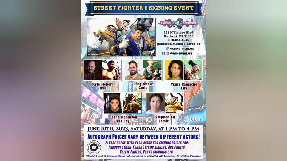 Street Fighter 6 Voice Actor Signing Event, Game Realms, Burbank, 10 ...