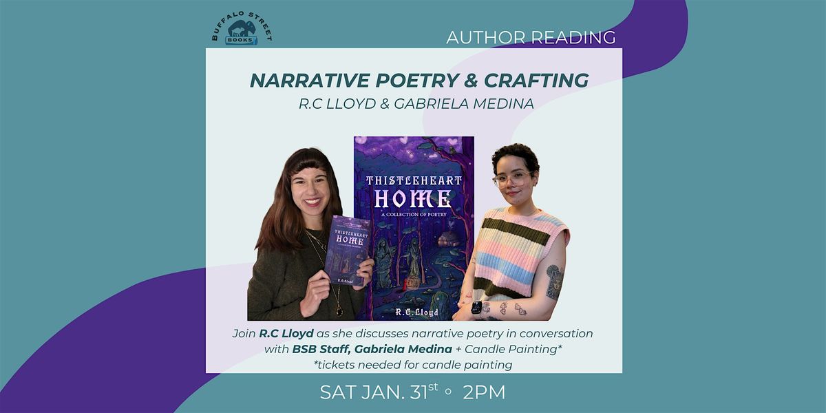 Narrative Poetry & Crafting, Buffalo Street Books, Ithaca, 31 January 2026