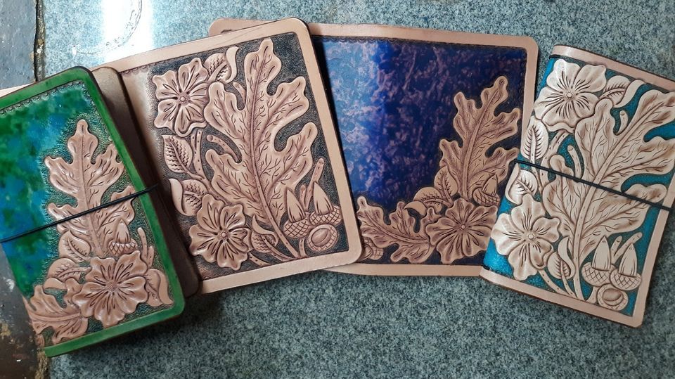 2-day Leather Tooling Class: Oak and Wild Rose Field Notebook Cover w ...