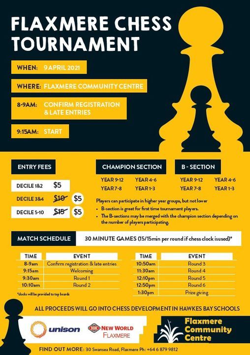 Flaxmere School Chess Tournament, Flaxmere Community Centre & FlaXrock ...