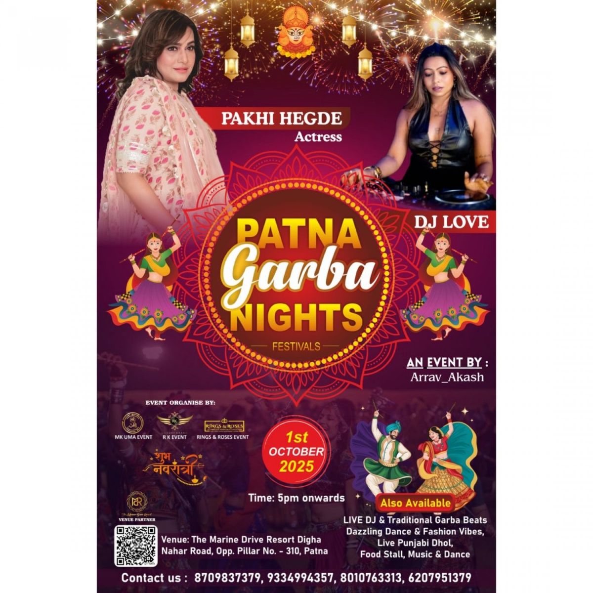 Patna Garba Nights 2025, The Marine Drive Resort, Patna, 1 October 2025