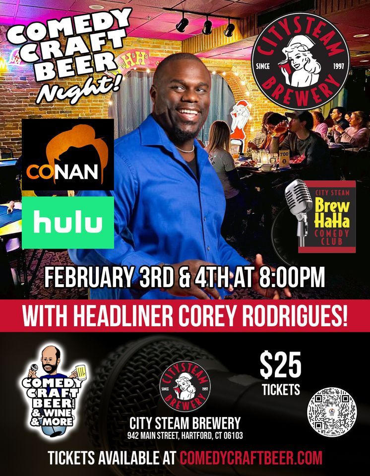 Comedy Night at City Steam, City Steam Brewery, Hartford, 4 February 2023
