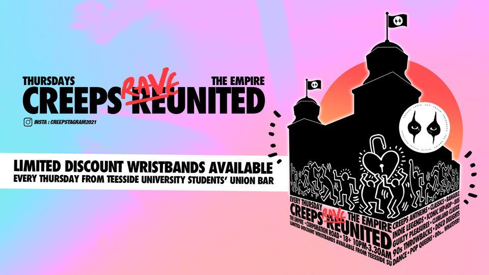 Creeps Pre-Bar At Teesside SU, Teesside University Students' Union ...