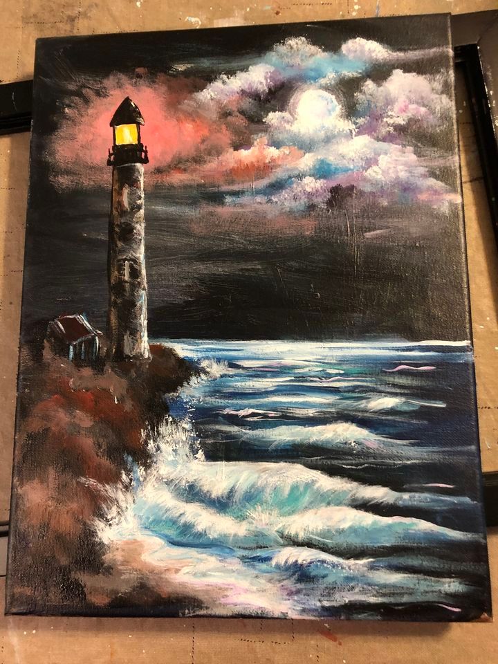 this class is full Lighthouse paint day, Deep Draft Brewing, Bremerton ...