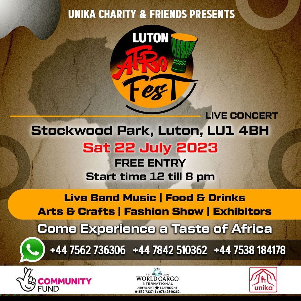 LUTON AFROFEST 2023, Stockwood Park, Luton, LU1 5, United Kingdom, 22 ...