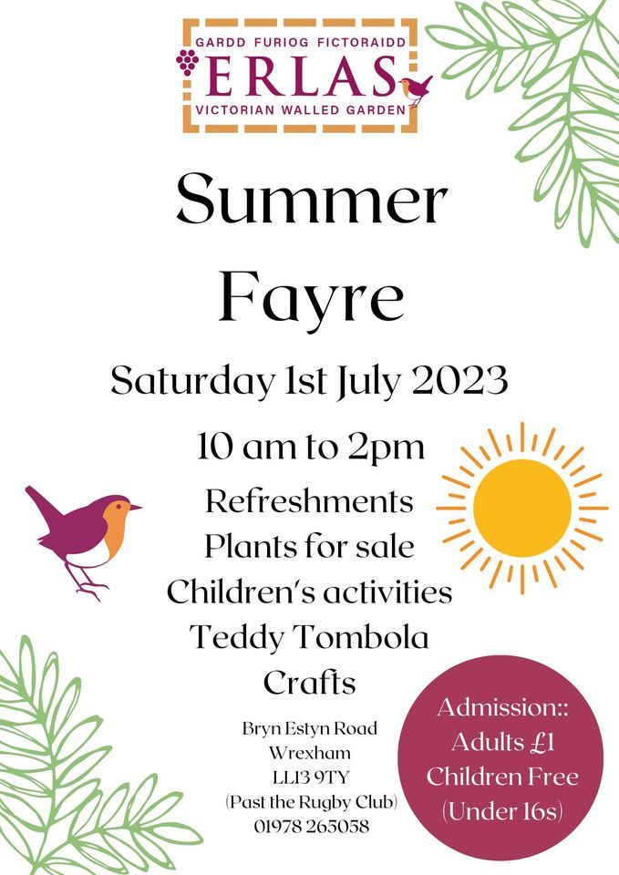 Summer Fayre, Erlas Victorian Walled Garden, Wrexham, 1 July 2023