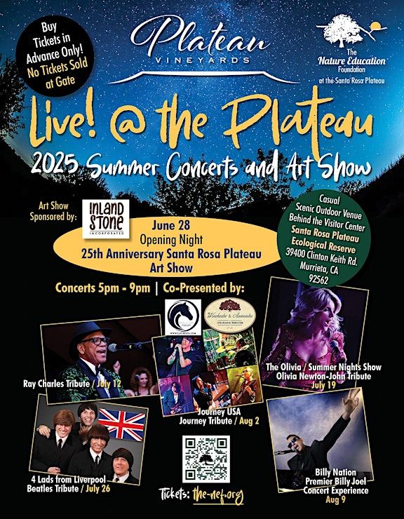 2025 LIVE! @ THE PLATEAU SUMMER ART and CONCERT SERIES, Visitor Center ...