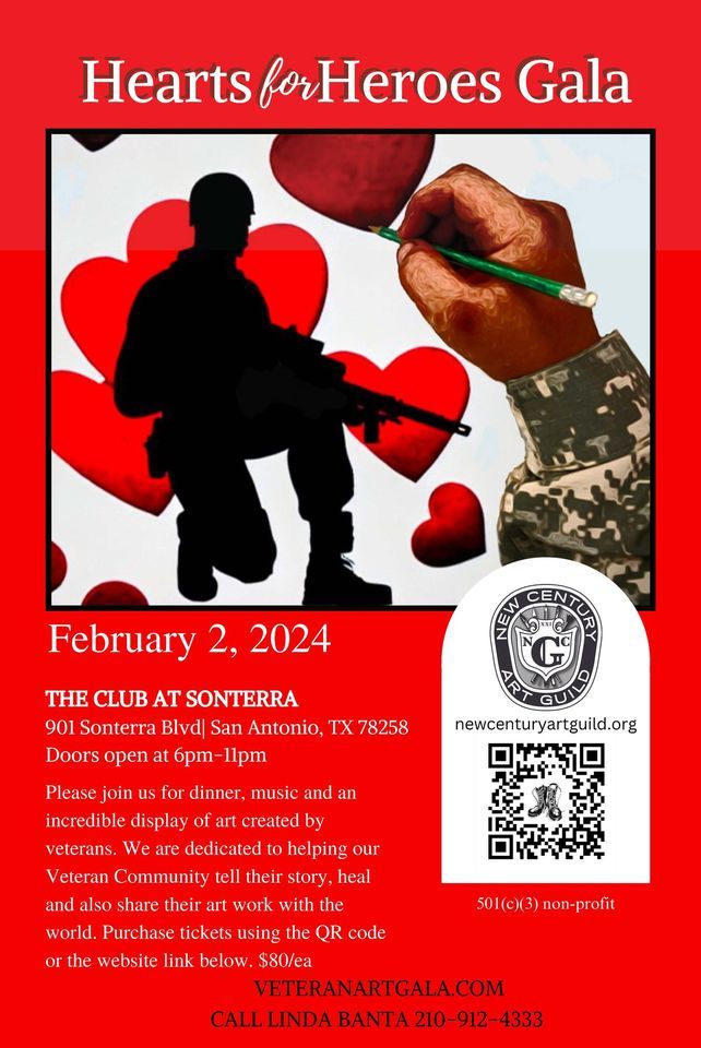 Hearts for Heroes Art Gala- Honoring Veteran Artists, The Club At ...