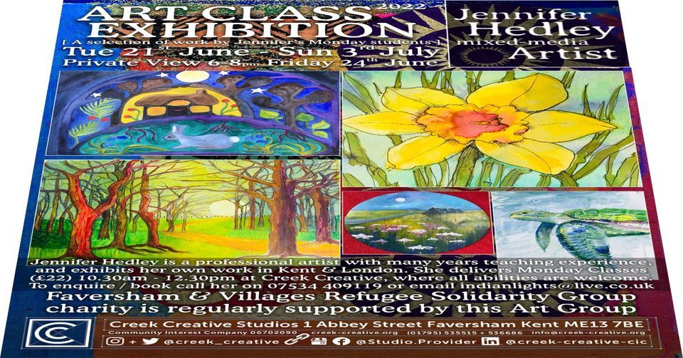 Jennifer Hedleys Art Class 2022 Exhibition #GroupShow, Creek Creative ...