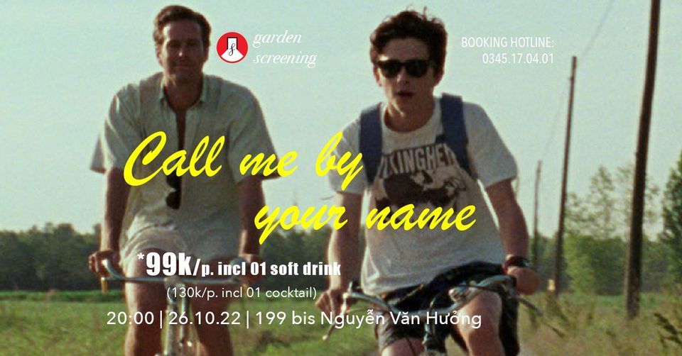 Noirfoto Garden Screening: "Call me by your name, Noirfoto Darkroom ...