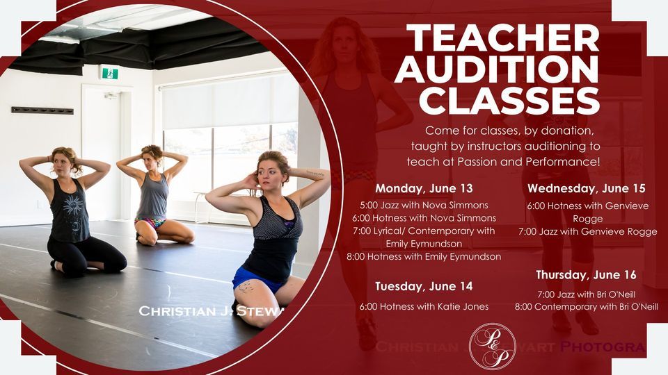 P&P Teacher Audition Classes June 2022, Passion and Performance ...