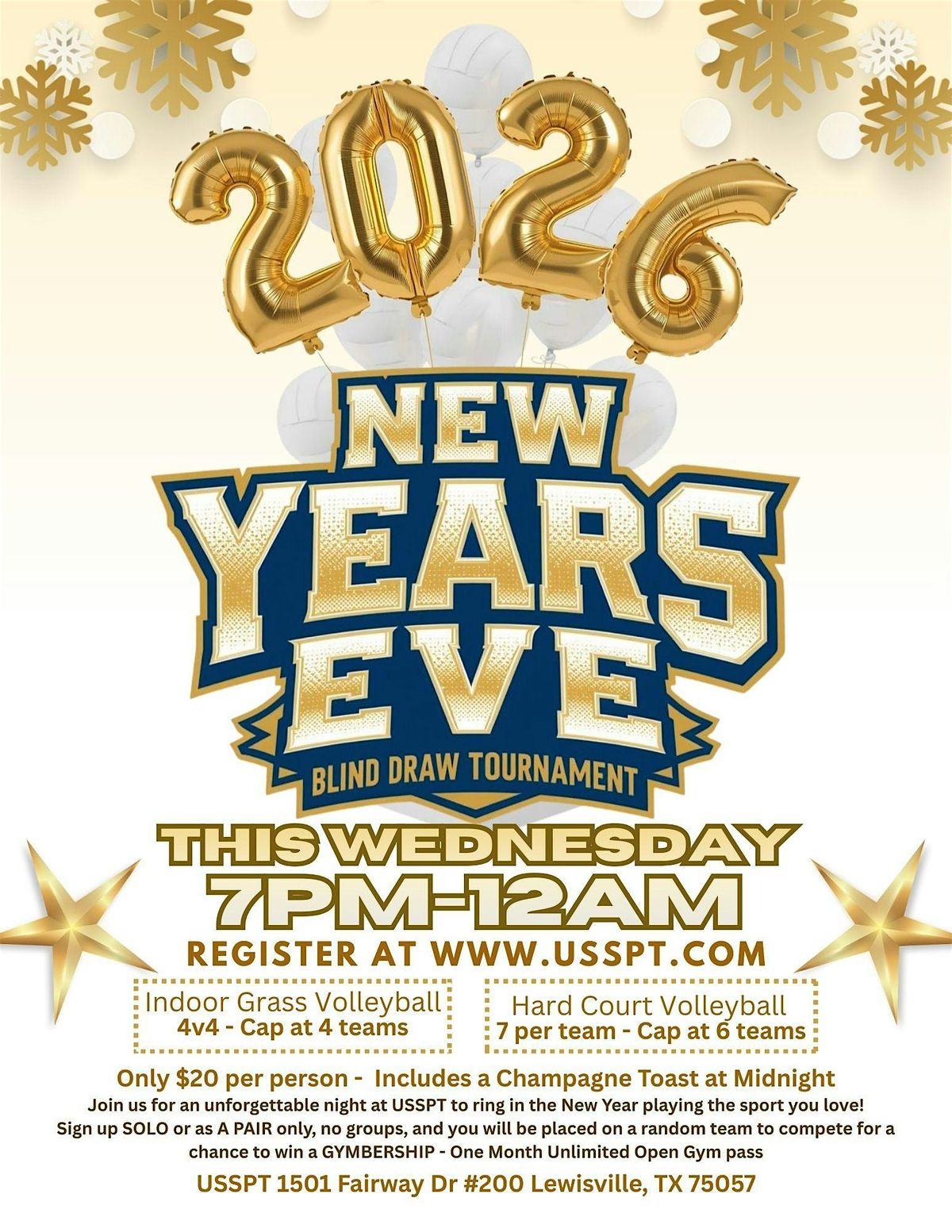 New Years Eve Blind Draw Grass and Court Volleyball Tournament, USSPT ...