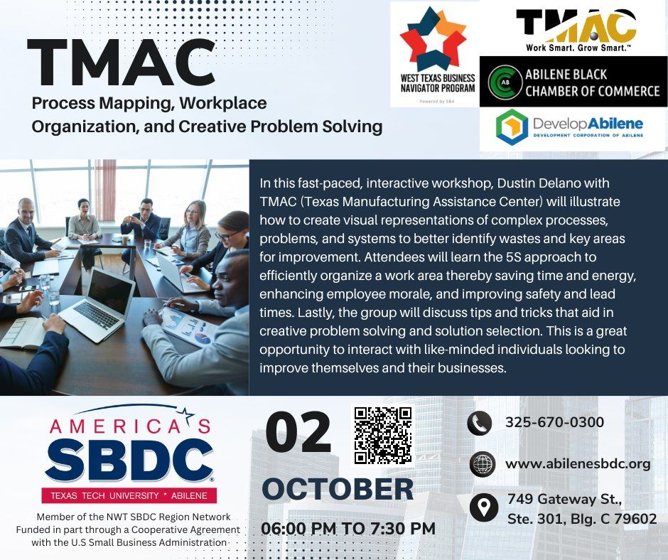 TMAC: Process Mapping, Workplace Organization, and Creative Problem Solving, America's SBDC at ...