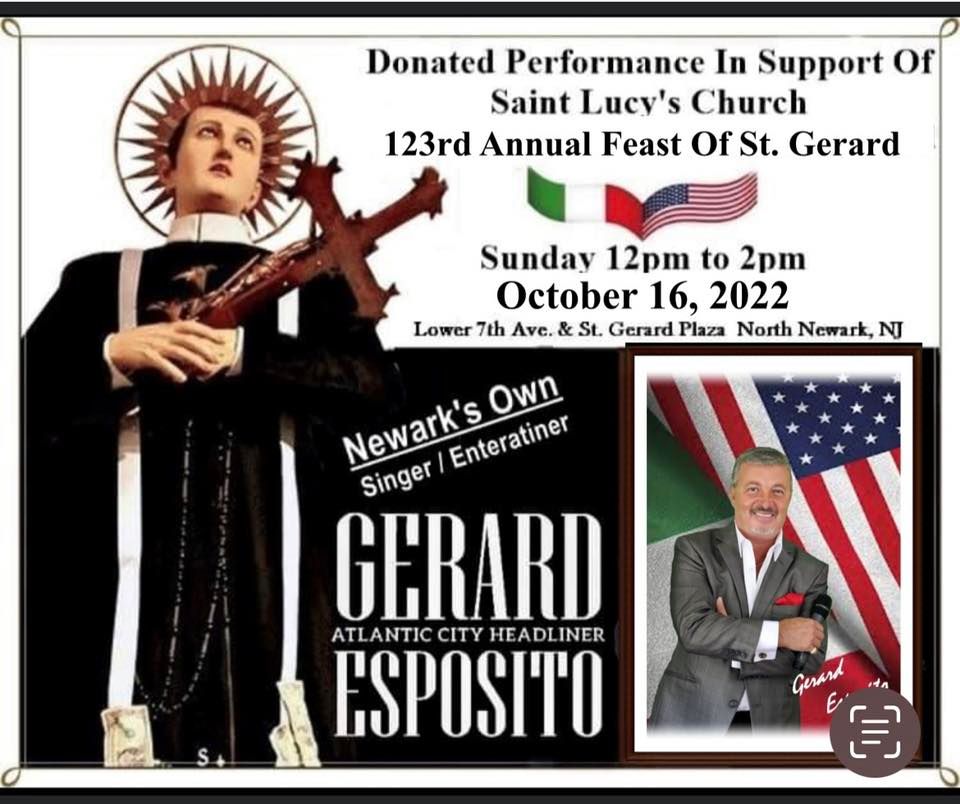 Singer GERARD ESPOSITO performing at the Feast Of St. Gerard, St. Lucy ...