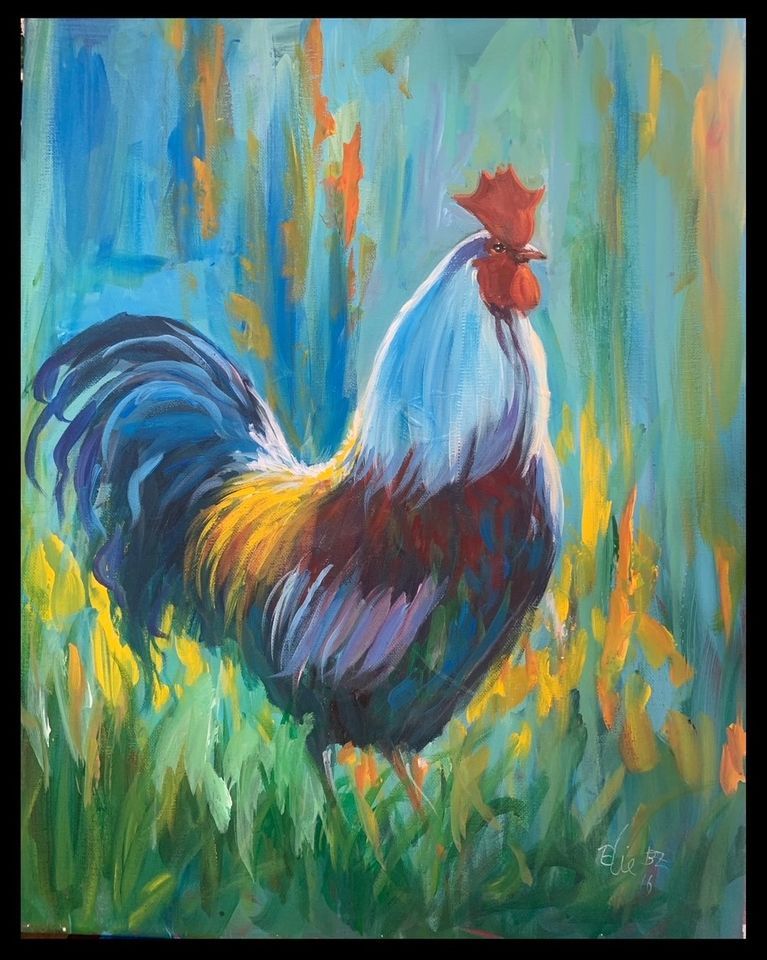 Sip & Paint Party “Rooster! Feisty King of the Coop", Davesté Vineyards ...