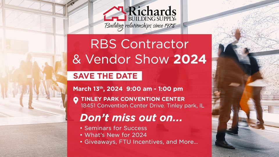RBS Contractor and Vendor Show 2024, Tinley Park Convention Center, 13 ...