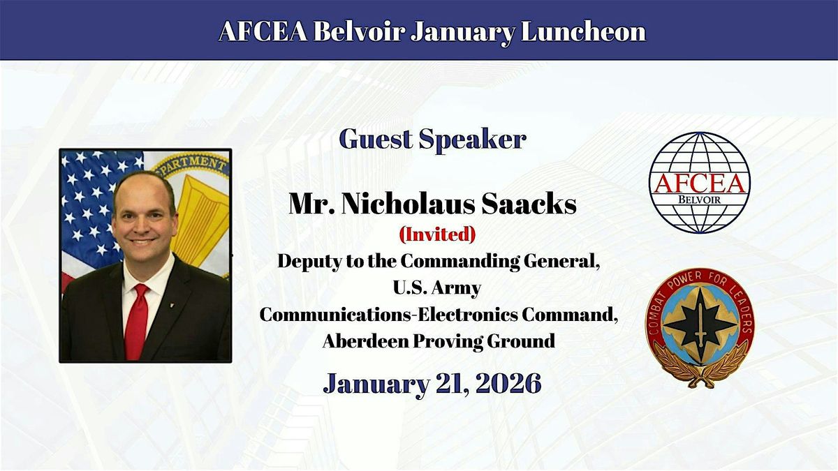 AFCEA Belvoir January 2026 Luncheon, Embassy Suites - Springfield, 21 ...
