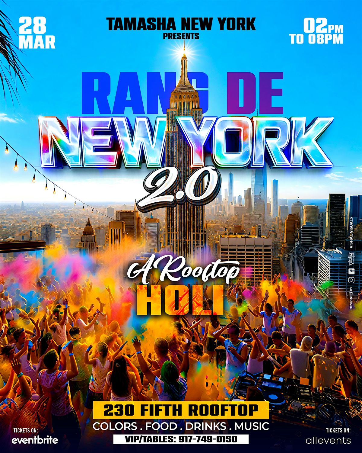 RANG DE NEW YORK 2.0- HOLI FEST 2026 @230 FIFTH ROOFTOP Tickets, 230 ...