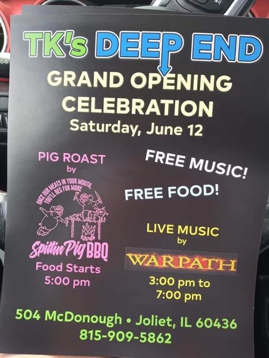 Warpath at TKs Deep End Grand Opening Party, TK's Deep End, Joliet, 12 ...