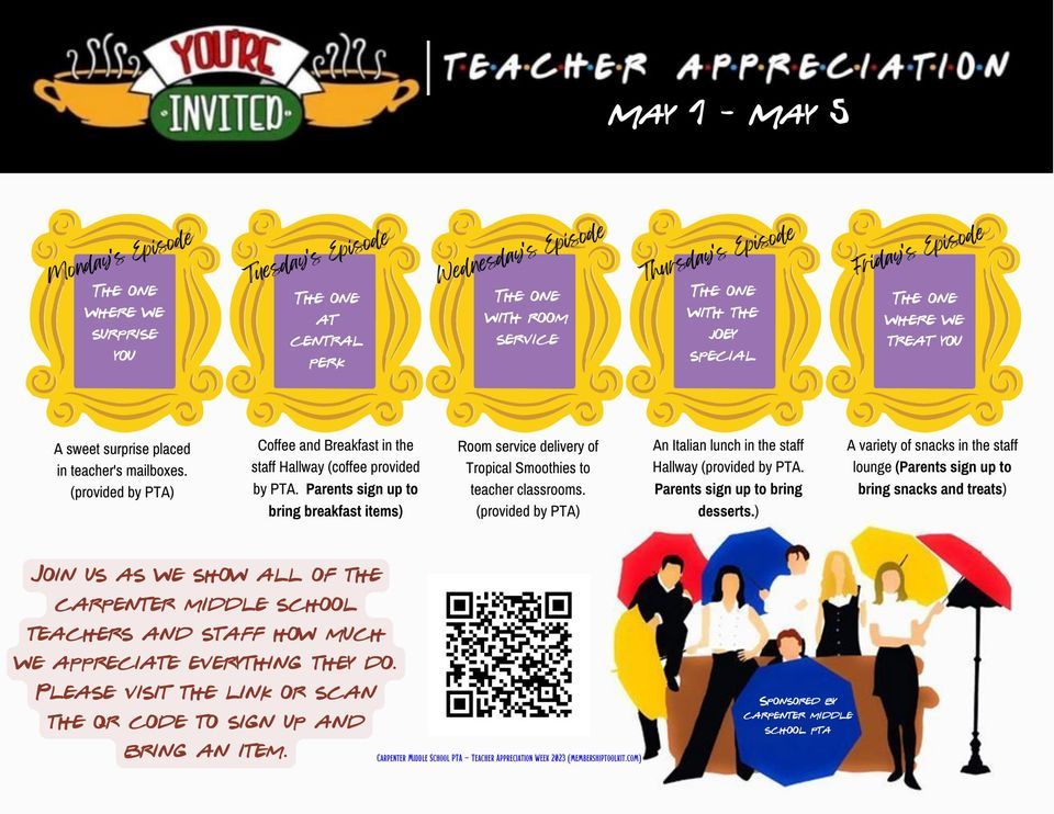 Teacher Appreciation Week! , Carpenter Middle School, Plano, 1 May 2023