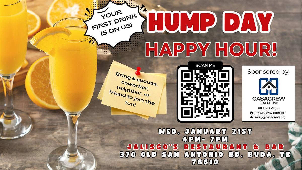 January 2026 Hump Day Happy Hour, Jalisco's Restaurant & Bar at Buda ...