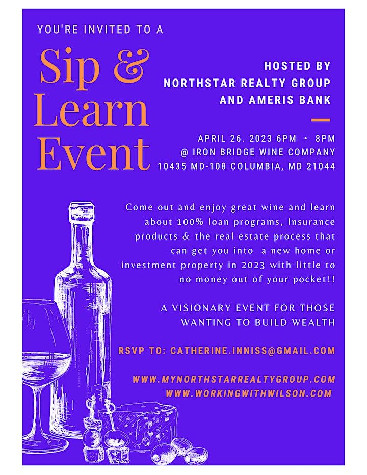A Sip and Learn event is coming to Columbia!, The Iron Bridge Wine Company, Columbia, 26 April 2023
