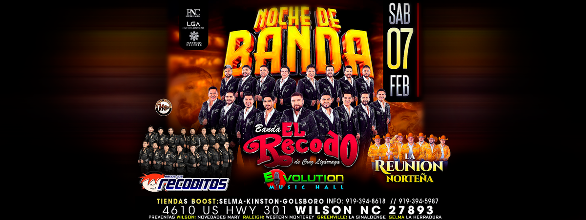 BANDA EL RECODO, LOS RECODITOS & LOS , Evolution Music Hall, Wilson, 7 ...