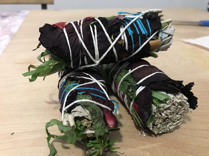 Wrapping Sage Bundles with fresh and dry herbs, Casa NerdDNA, Tulum, 18 ...