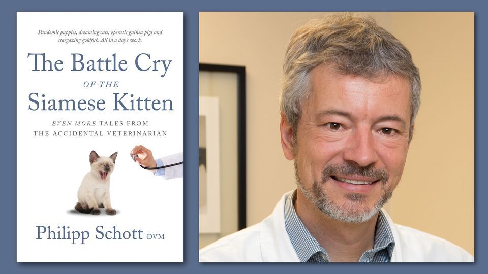 Philipp Schott launching The Battle Cry of the Siamese Kitten with host ...
