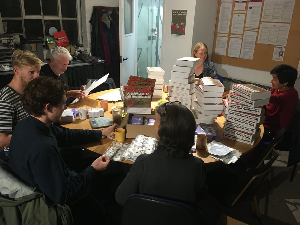 White Poppy Volunteer Night, Peace Pledge Union, London, 1 November 2022