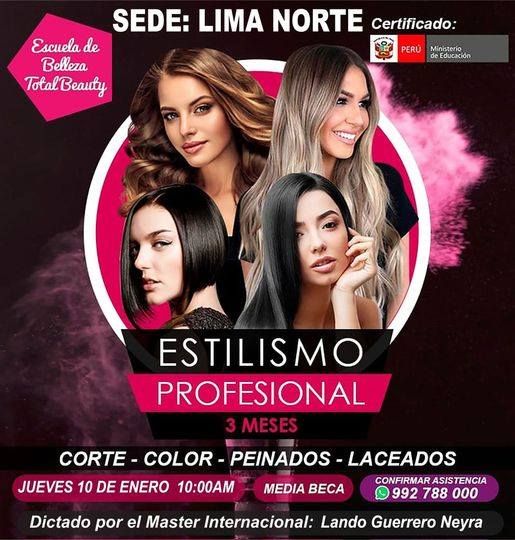 Estilismo Profesional 3 meses - Sede Lima Norte, Escuela de Belleza ...